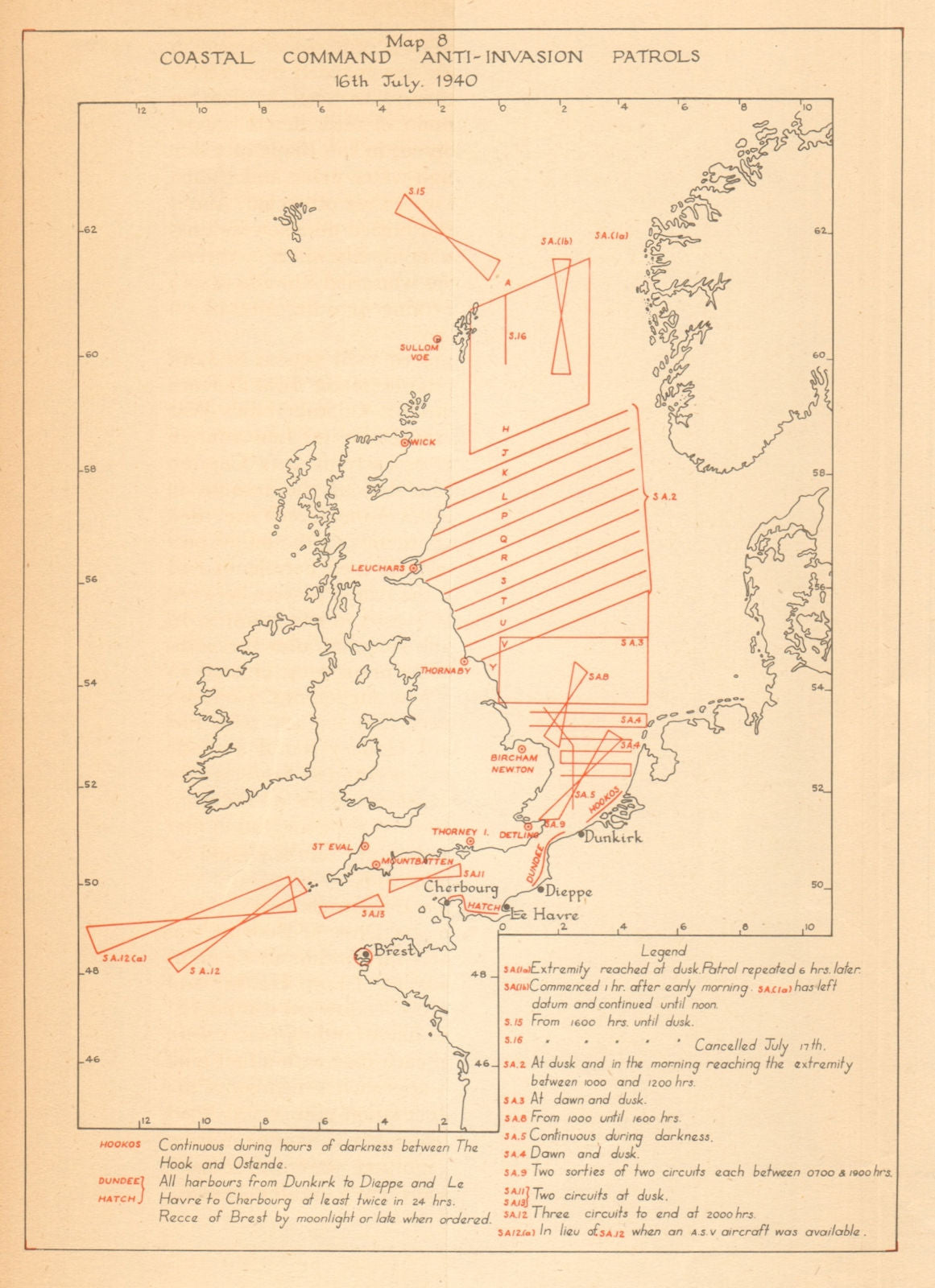 UK Coastal Command Anti-Invasion Patrols 16 July 1940. Sealion WW2 1957 ...