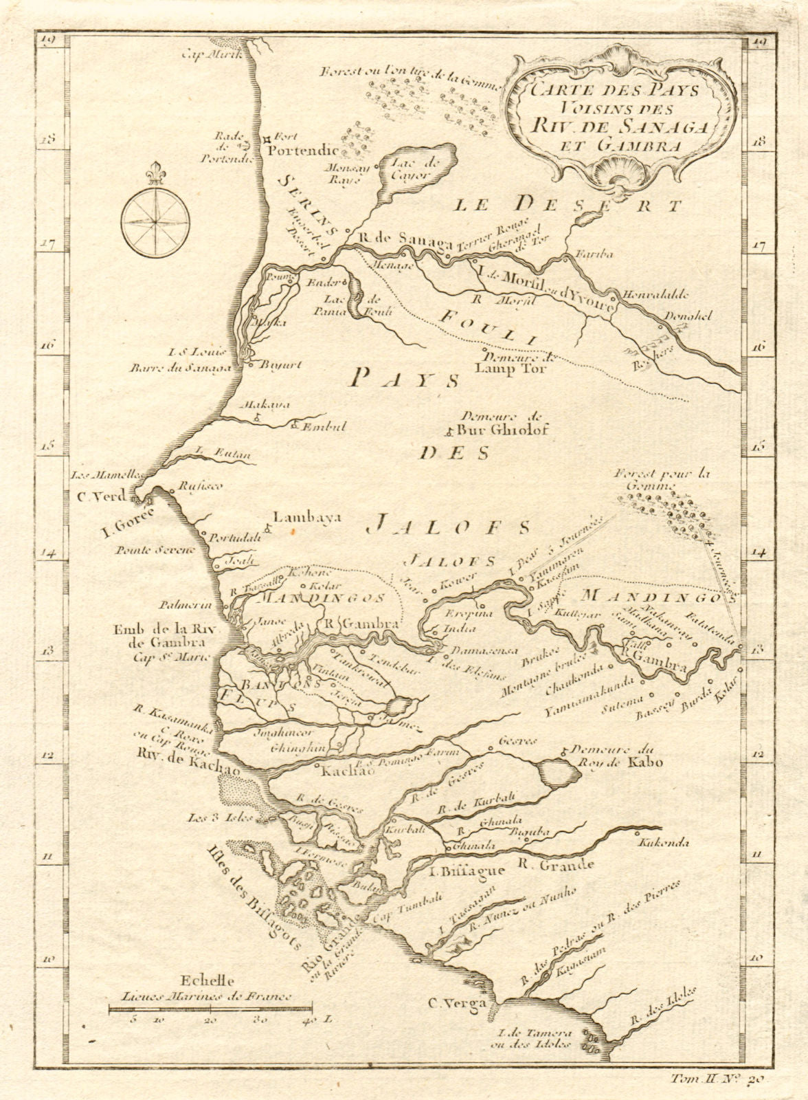 'Rivières de Sanaga & Gambra'. Senegal Gambia rivers. Guinea. BELLIN ...