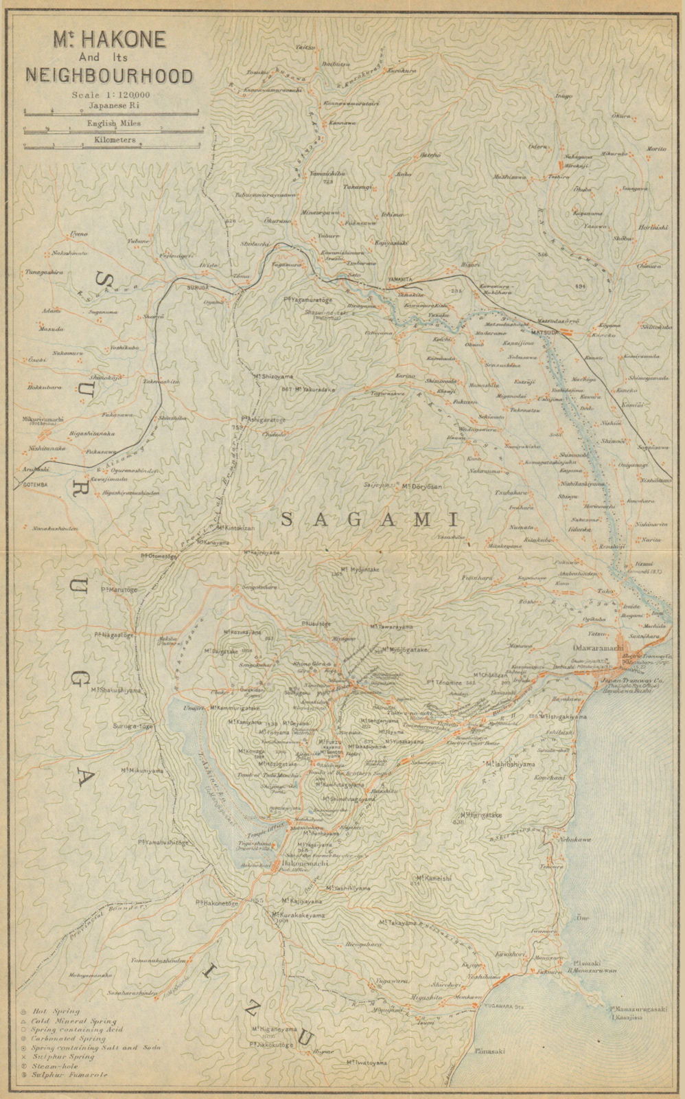 Mount Hakone & envirosn. Odawara. Kanagawa Prefecture, Japan 1914 old ...