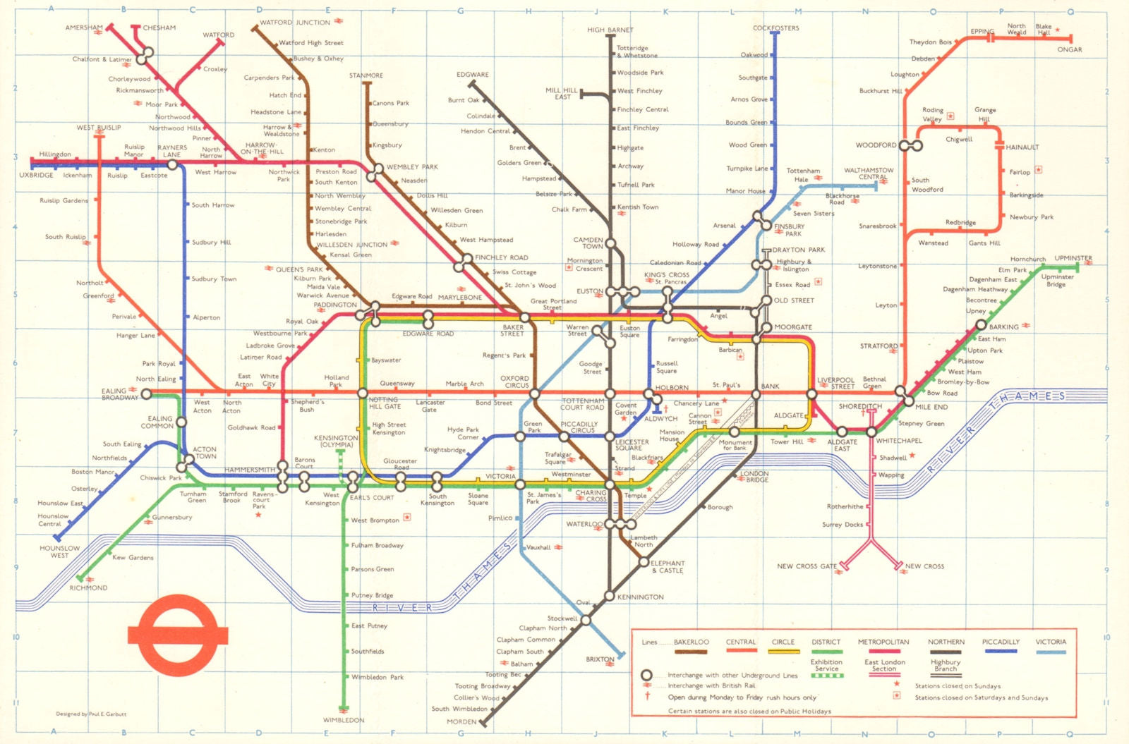 LONDON UNDERGROUND tube map plan. Victoria Line complete. PAUL GARBUTT ...