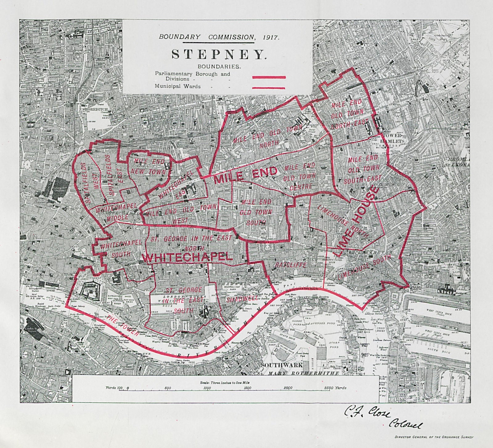 Stepney Parliamentary Borough. Whitechapel Mile End BOUNDARY COMMISSION ...