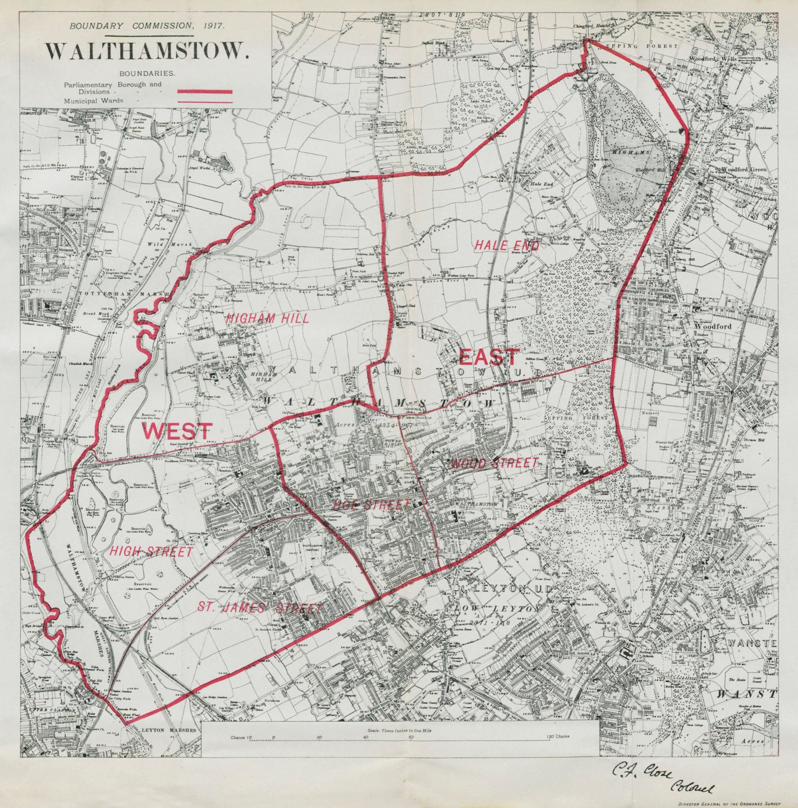Walthamstow Parliamentary Borough. London. BOUNDARY COMMISSION. Close ...