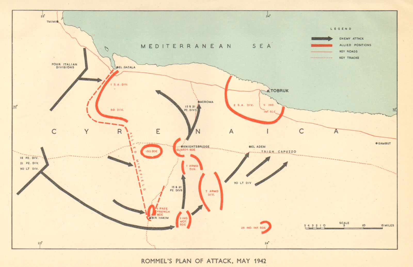 Battle of Gazala. North Africa Campaign. Rommel's attack May 1942. WW2 ...
