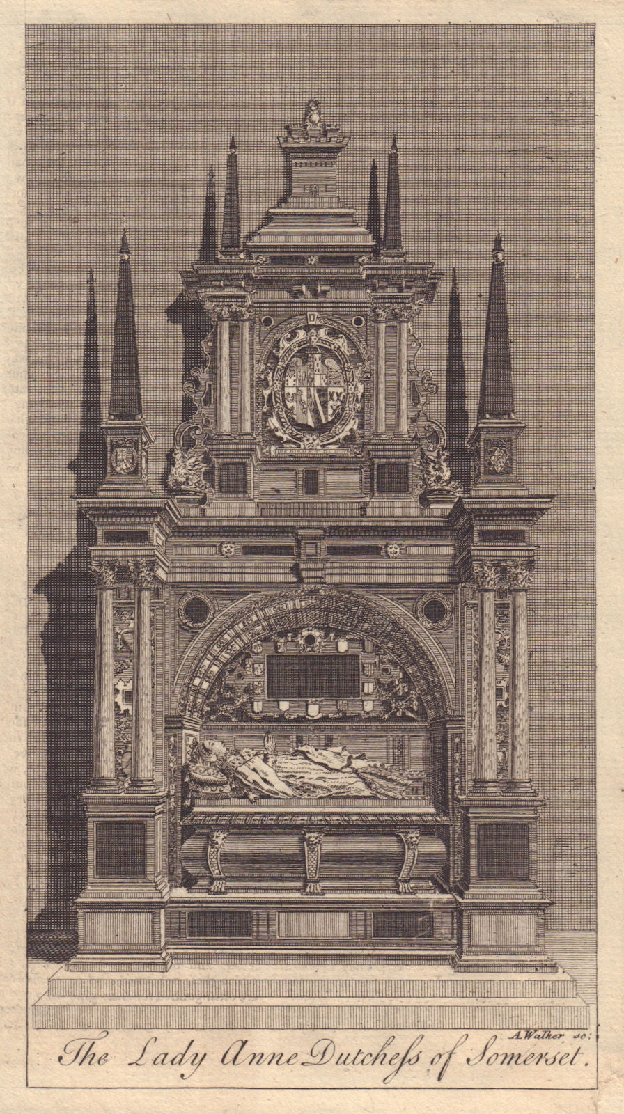 Tomb of Lady Anne Seymour, Duchess of Somerset. Westminster Abbey 1756 ...