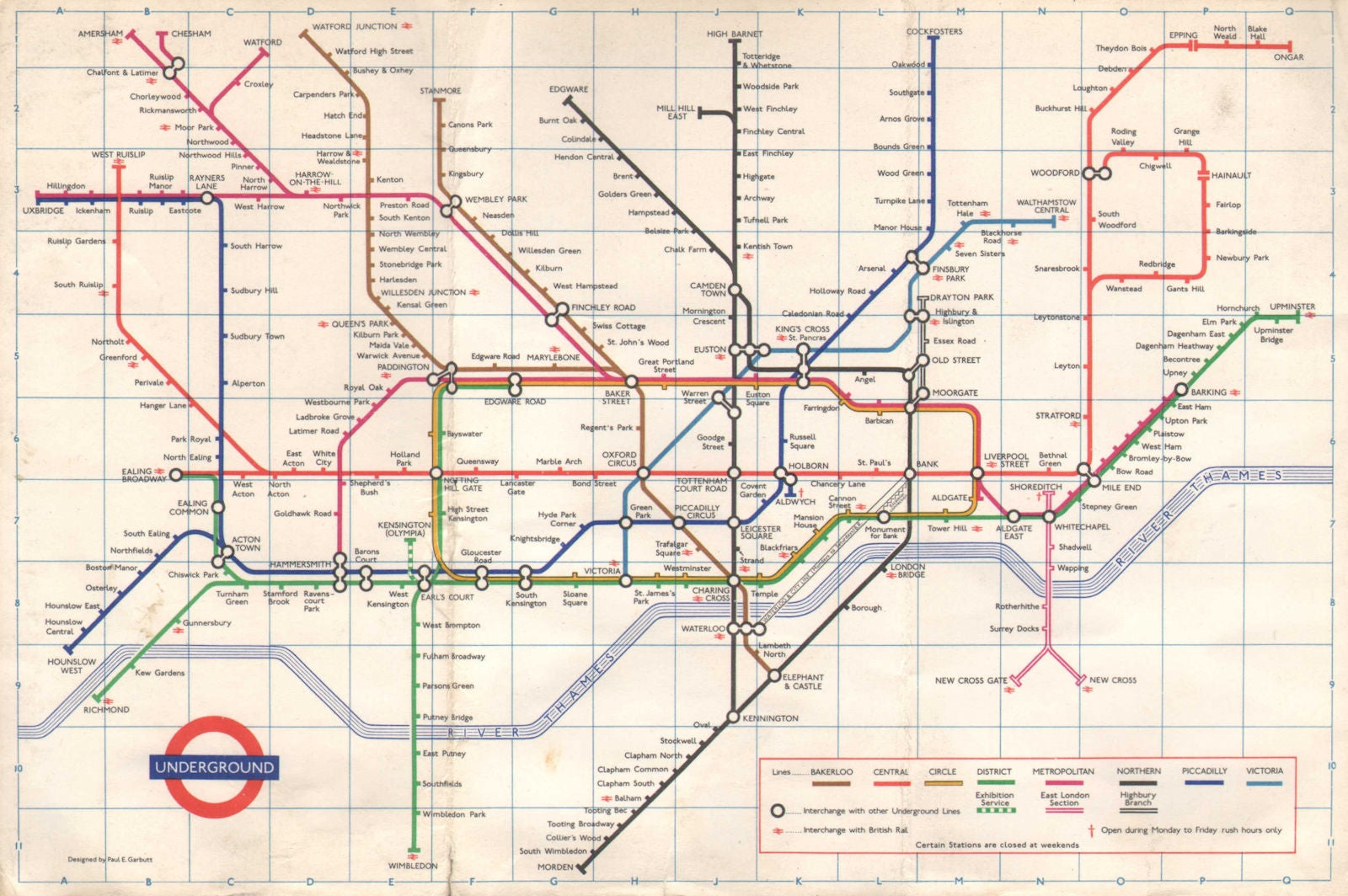 LONDON UNDERGROUND tube map plan. Victoria Line opened to Victoria ...