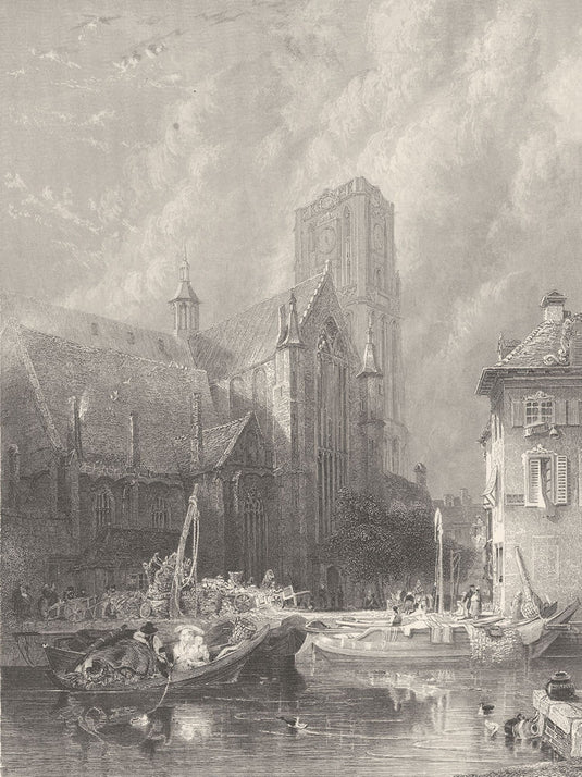 CANADA. St Lawrence Cathedral, Rotterdam 1836 old antique print picture ...