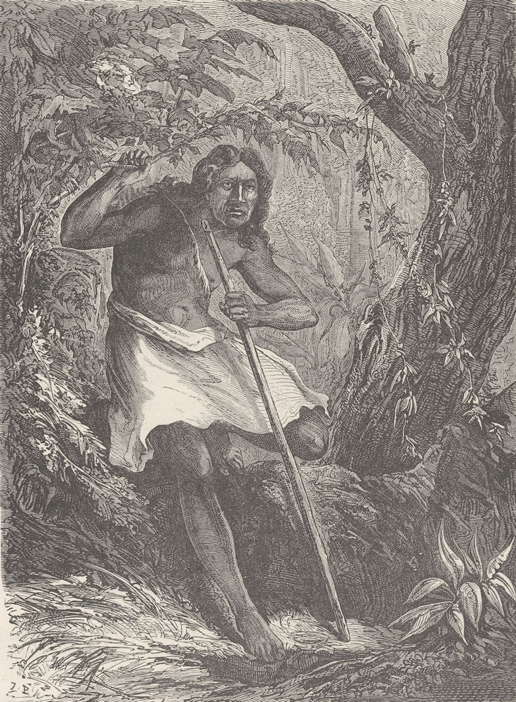 BRAZIL. Machicuy Indian of the Gran Chaco 1890 old antique print ...