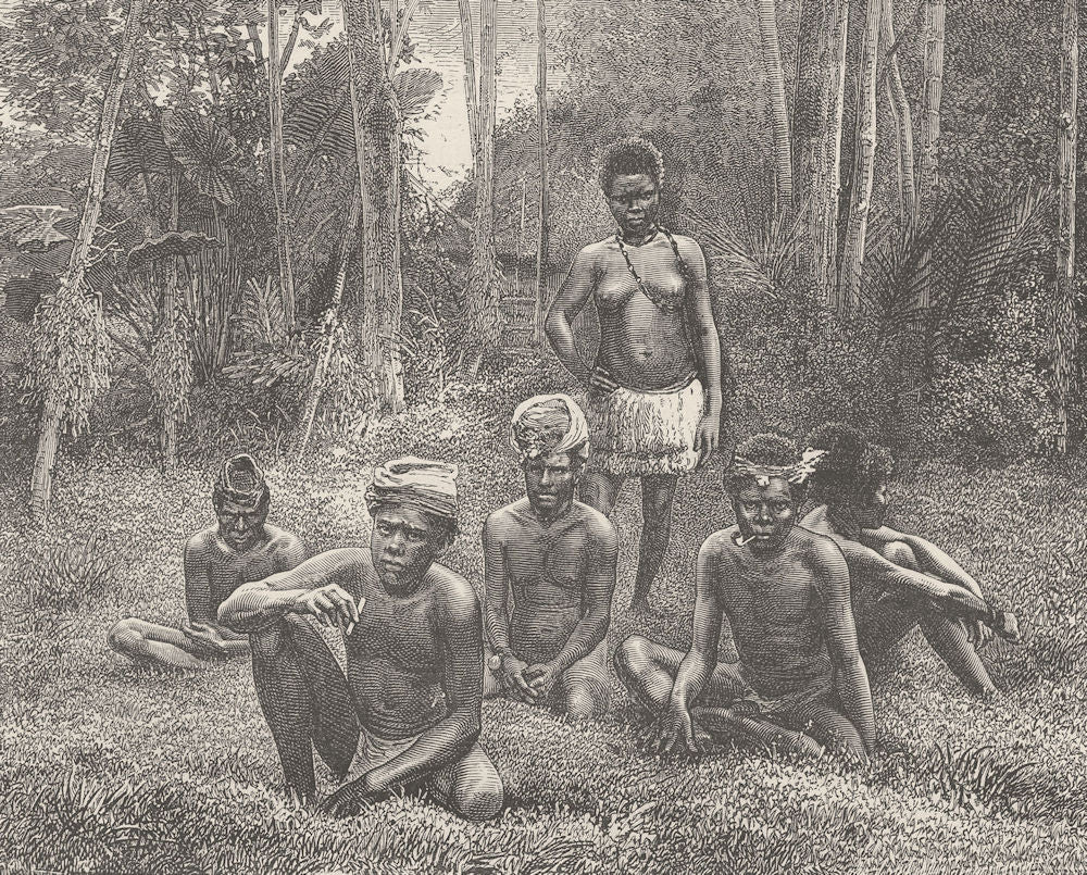 PACIFIC ISLANDS. Young New Caledonians 1890 old antique vintage print ...
