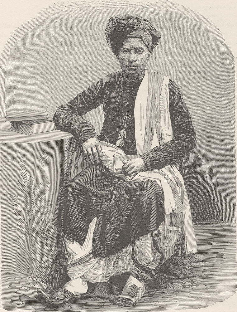 INDIA. A merchant of Surat 1892 old antique vintage print picture ...