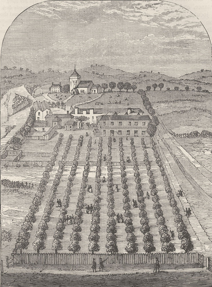 ST.PANCRAS. St.Pancras Wells and church, in 1700 c1880 old antique ...