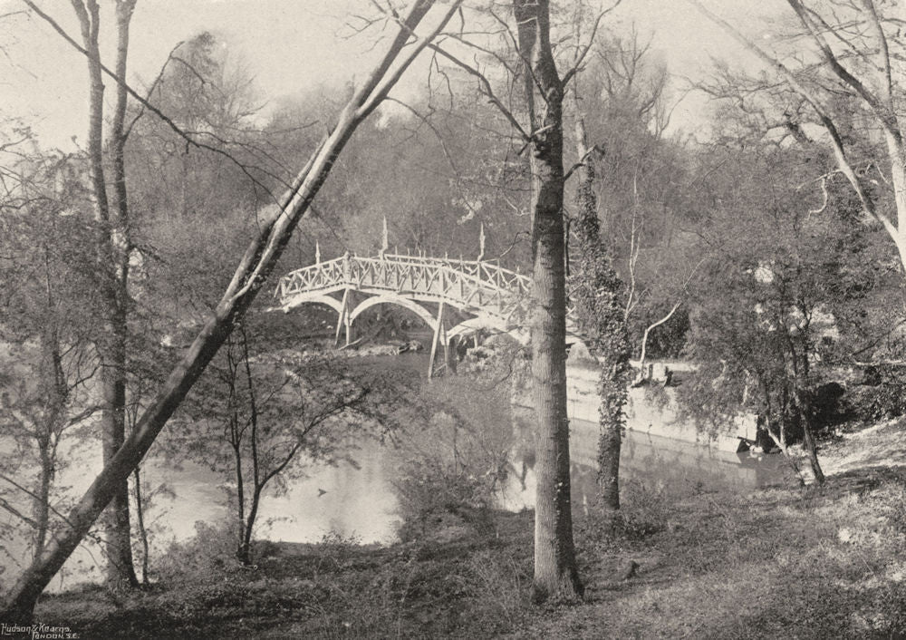 OXON. Nuneham bridge, wood 1897 old antique vintage print picture ...