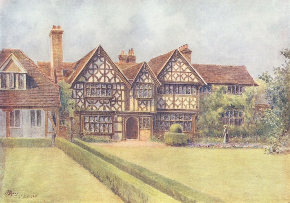 WONERSH. Great Tangley Manor. Surrey 1914 old antique vintage print ...