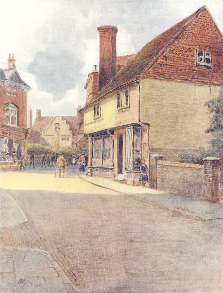 GODALMING. Bridge Street Corner. Surrey 1914 old antique vintage print ...