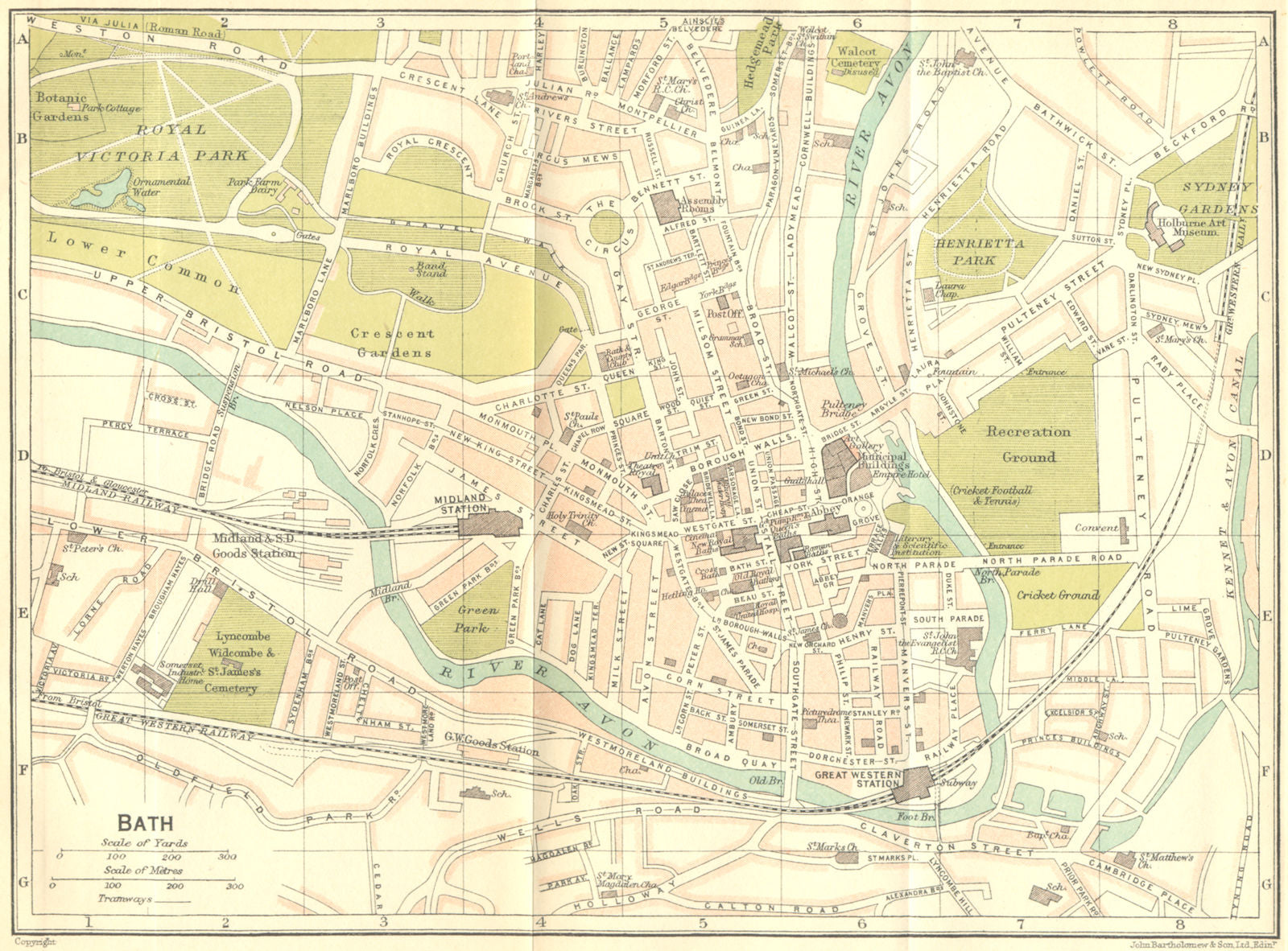SOMT. Bath Town Plan 1924 old antique vintage map chart ...