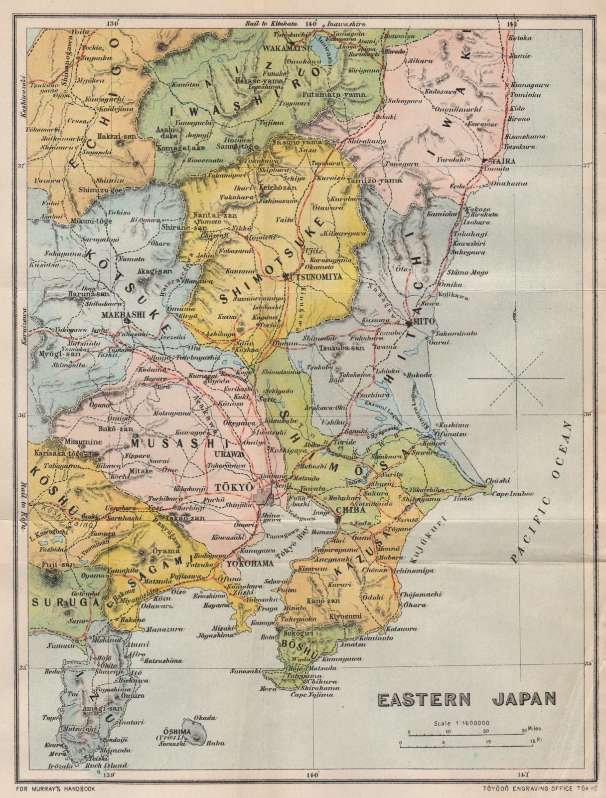 JAPAN. East 1907 old antique vintage map plan chart ...