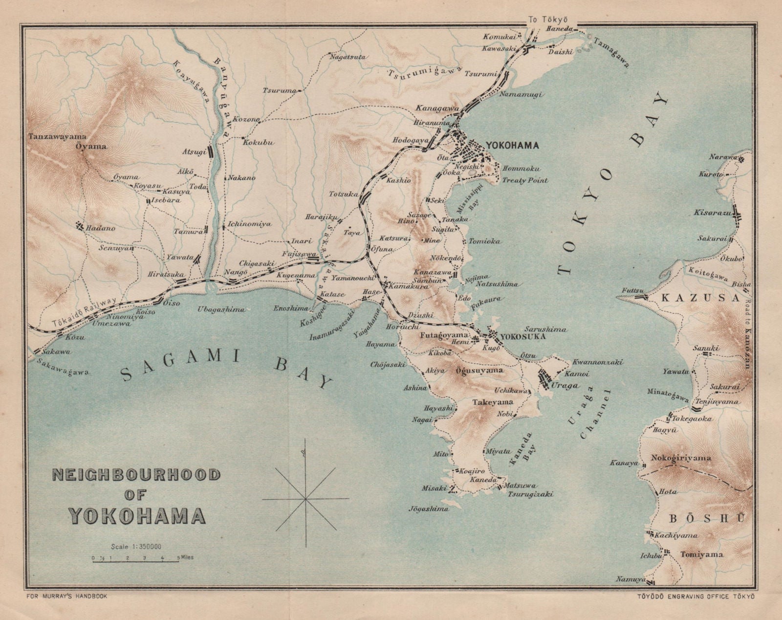 JAPAN. Yokohama 1907 old antique vintage map plan chart ...