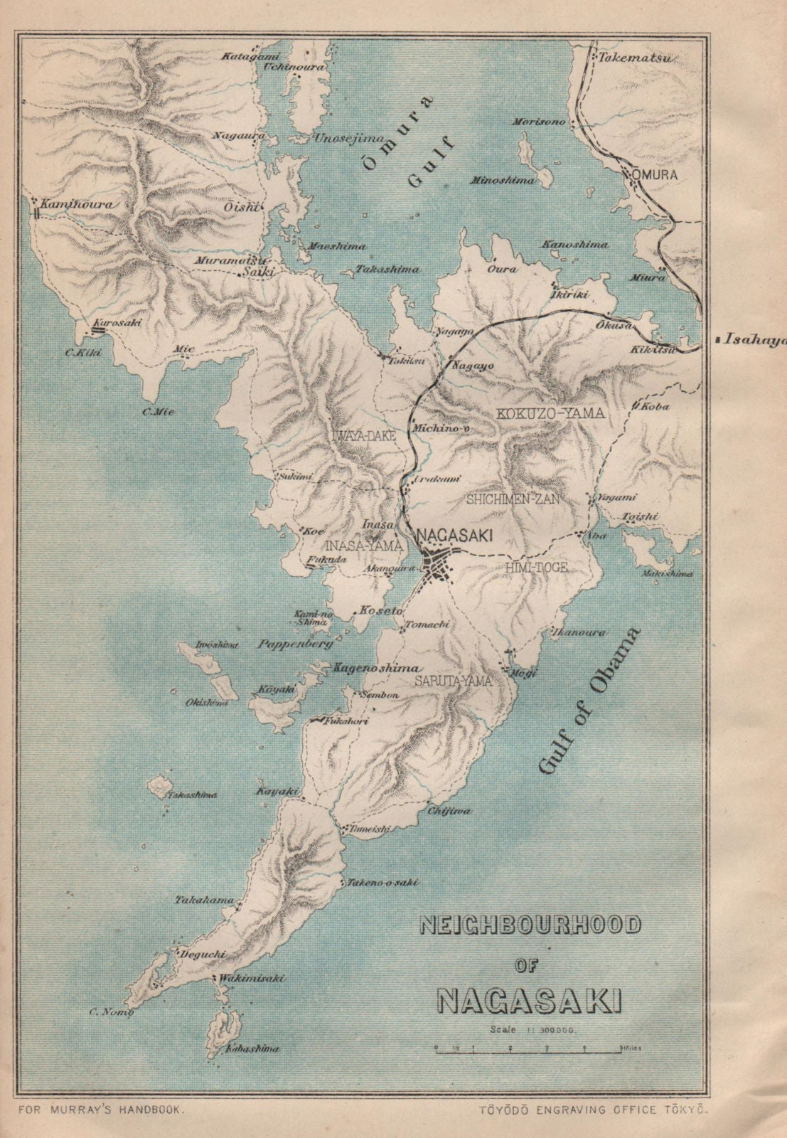 JAPAN. Kyushu & Islands. Nagasaki 1907 old antique vintage map plan ...