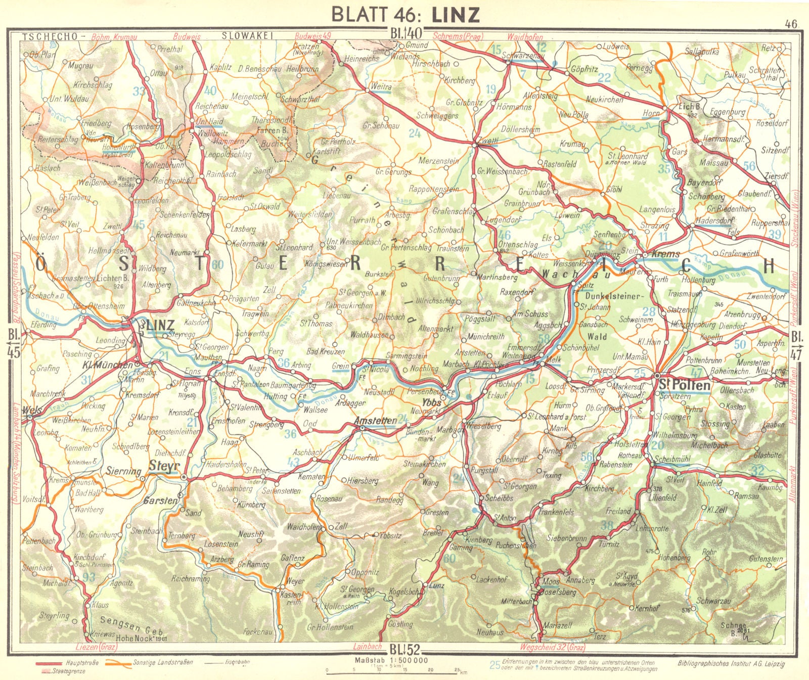AUSTRIA. Linz 1936 old vintage map plan chart – Antiquemapsandprints.com