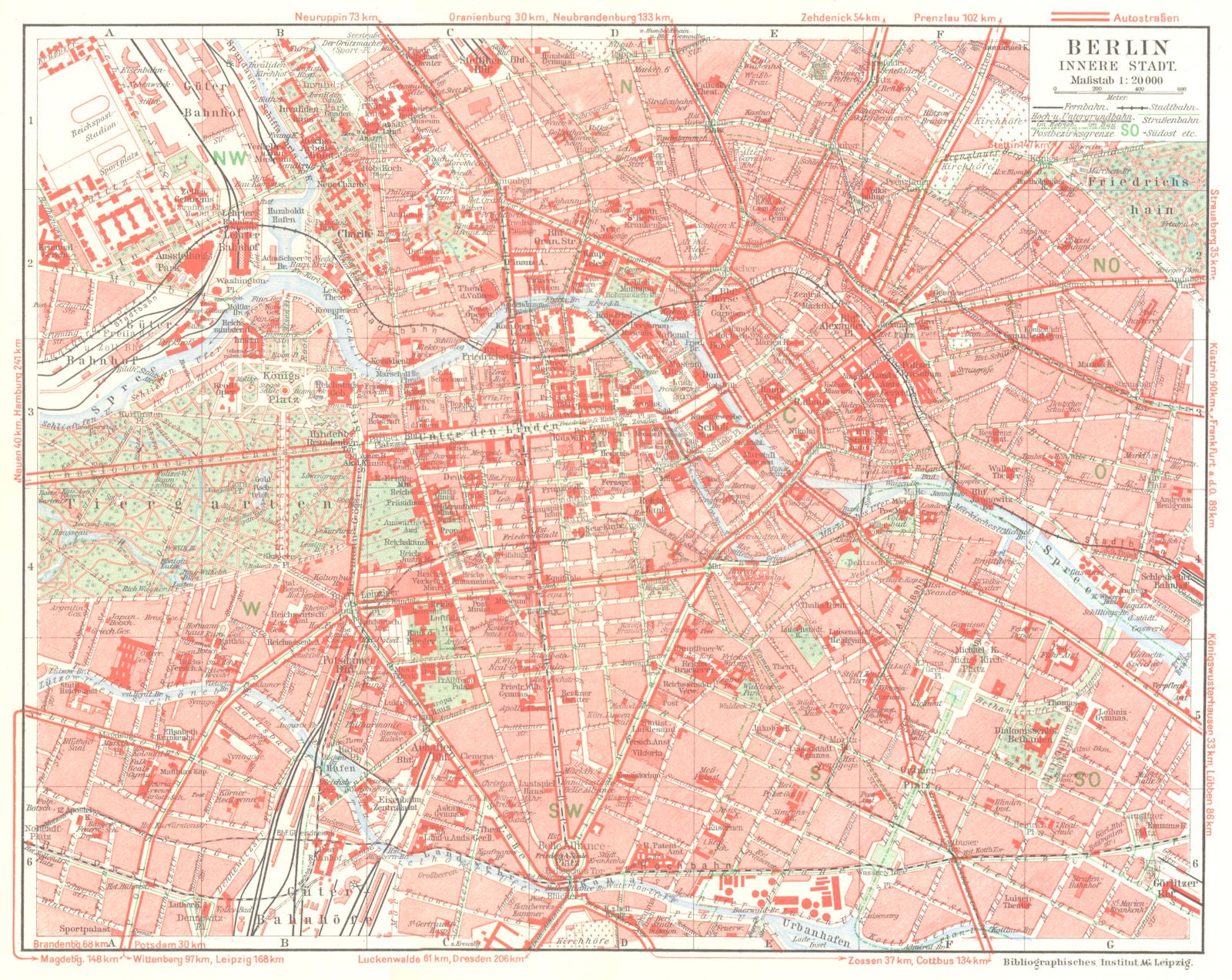 GERMANY. Berlin Innere Stadt 1936 old vintage map plan chart ...