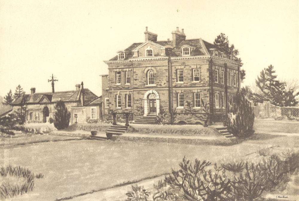 HERTFORDSHIRE. Much Hadham Hall. By Irene Hawkins 1946 old vintage ...