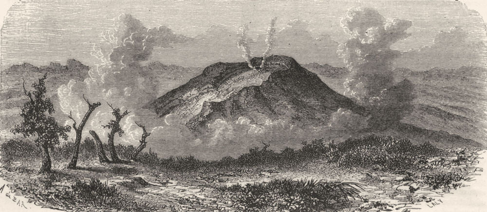 INDONESIA. Volcano in Java 1870 old antique vintage print picture ...