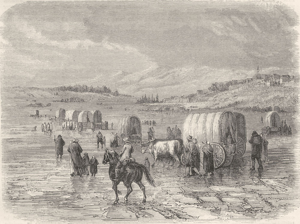 USA. Emigrants, March 1870 old antique vintage print picture ...