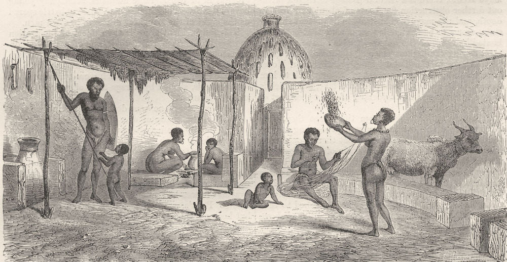 CAMEROON. Musgu House 1870 old antique vintage print picture ...