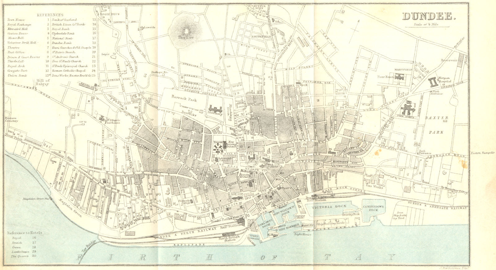 SCOTLAND. Dundee town city plan 1887 old antique vintage map chart ...