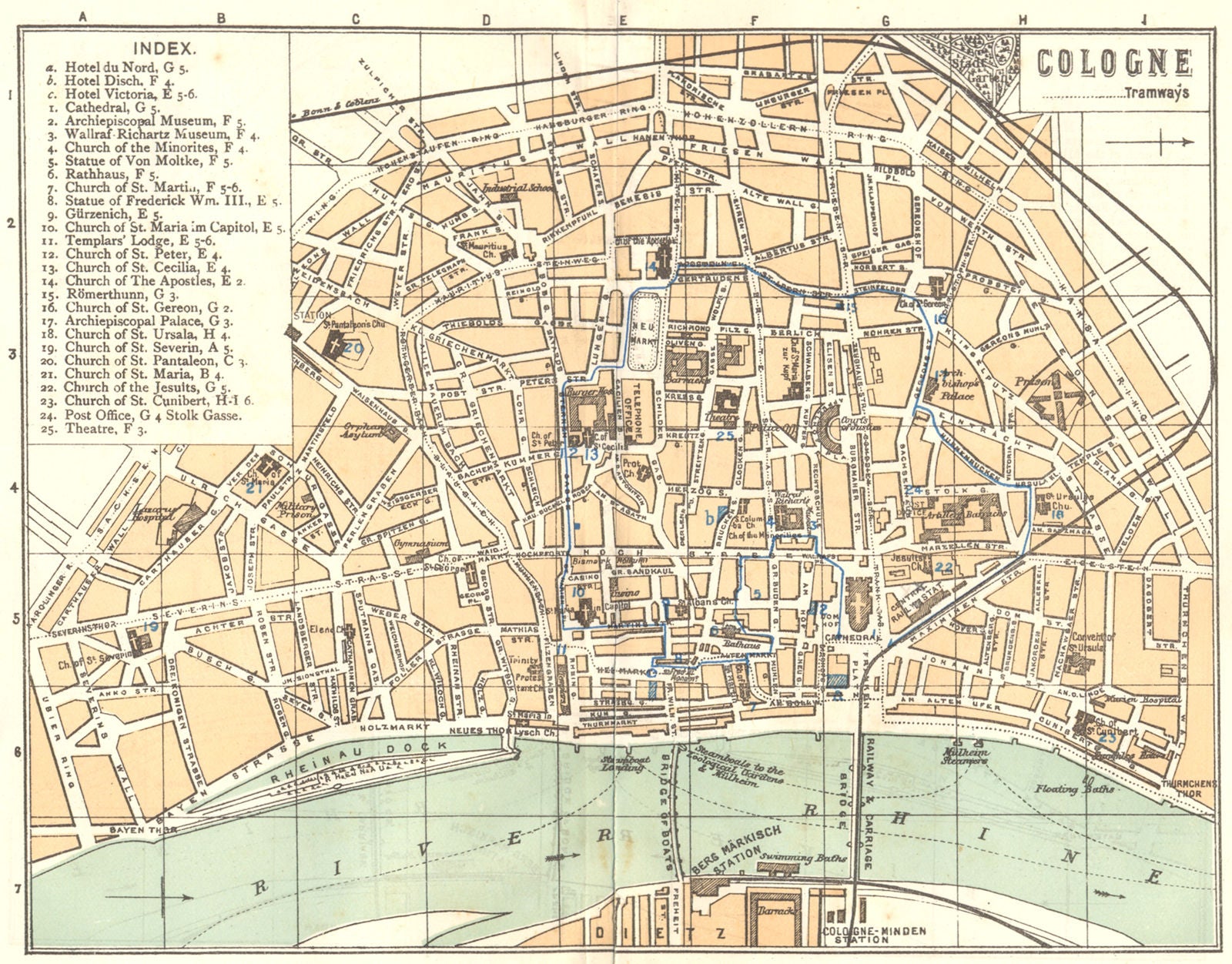 GERMANY. Cologne 1910 old antique vintage map plan chart ...