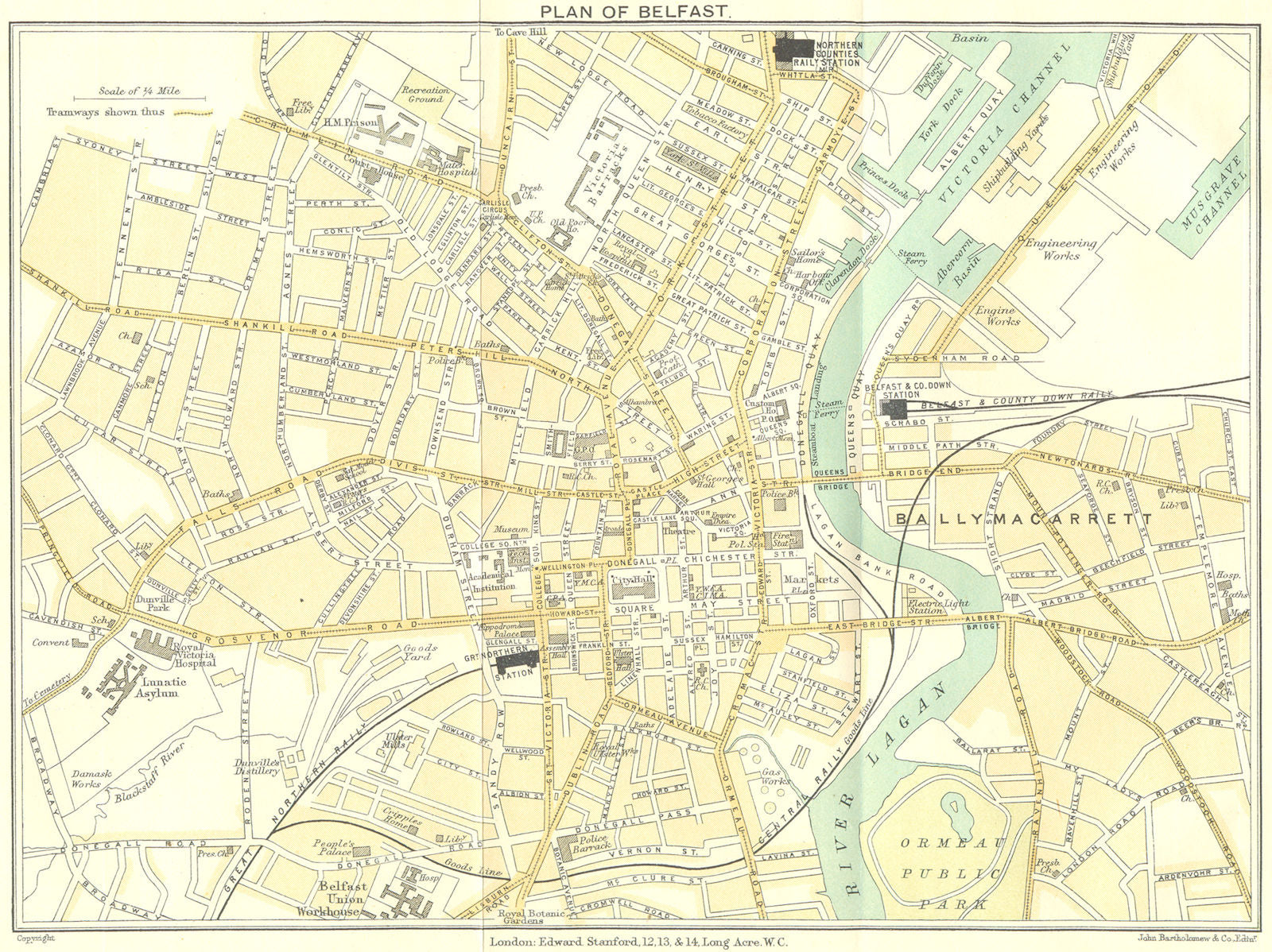 IRELAND. Plan Belfast 1912 old antique vintage map chart ...