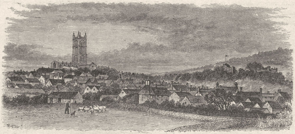 SHROPS. Ludlow. Station 1898 old antique vintage print picture ...