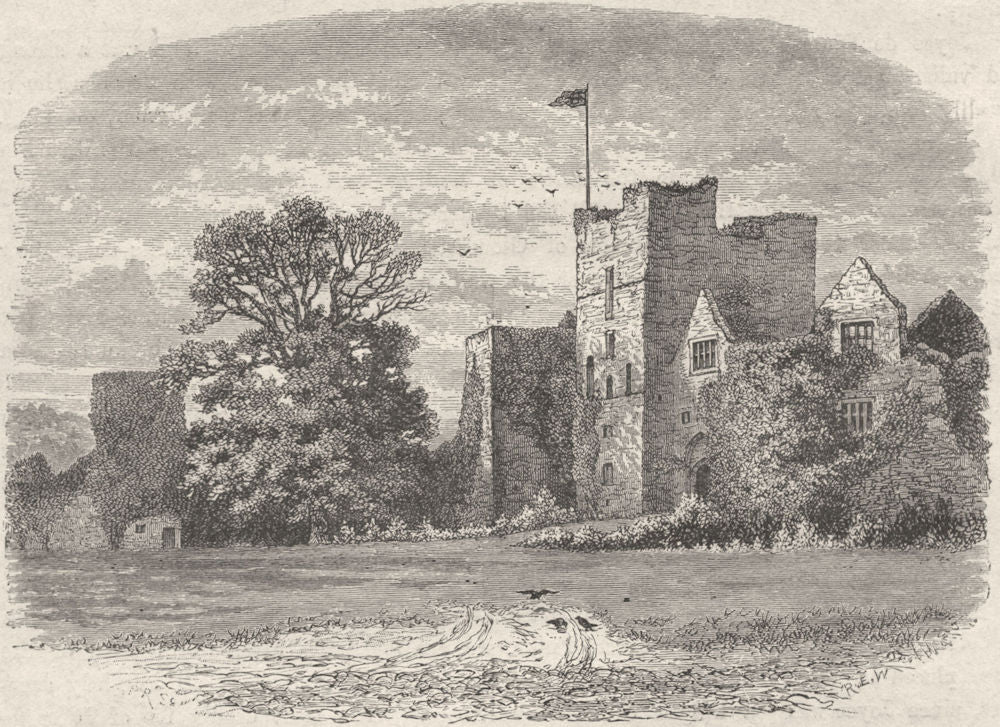 SHROPS. Ludlow. Castle, entry Gate 1898 old antique vintage print ...