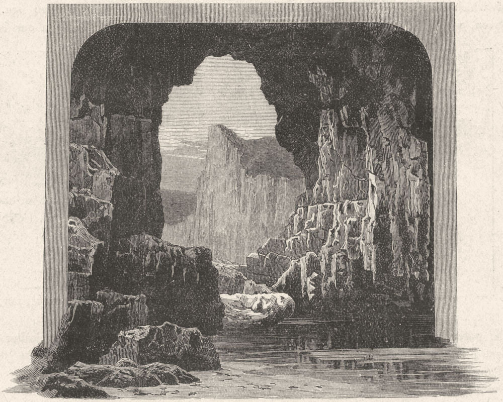 WALES. South Pembrokeshire. Lydstep Caves 1898 old antique print ...