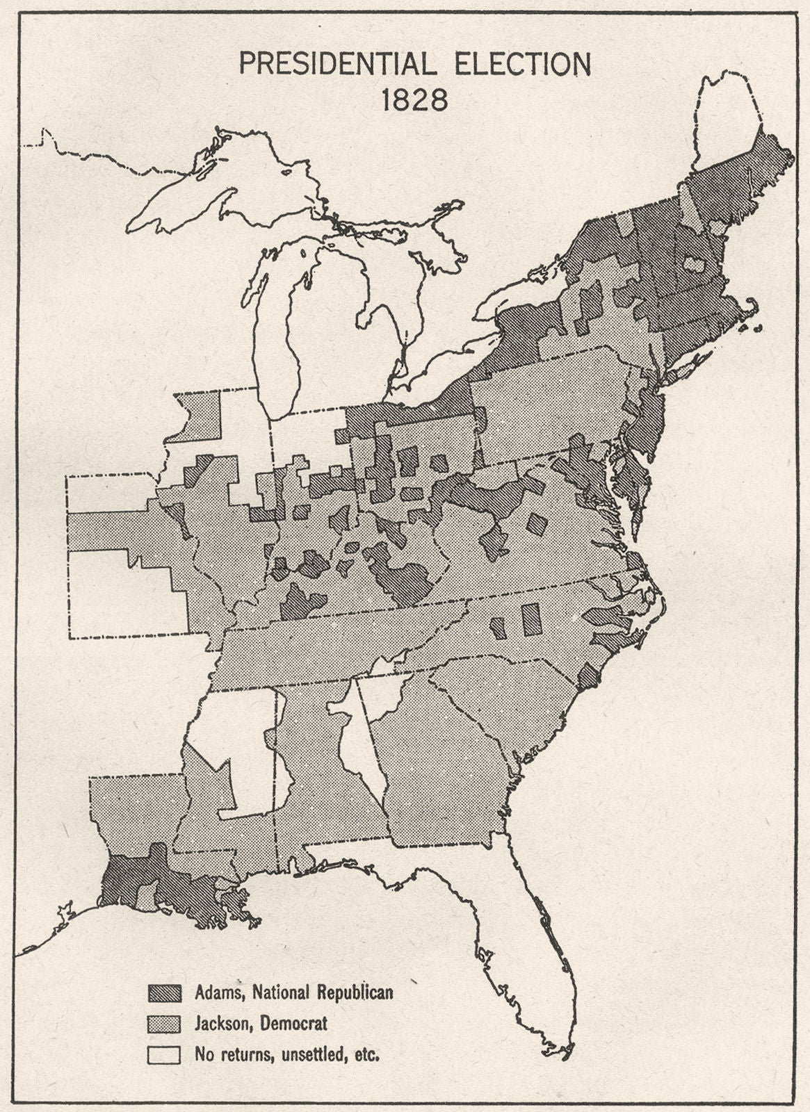 USA. Monroe & Adams, 1817-1829. Presidential Election of 1828, sketch ...