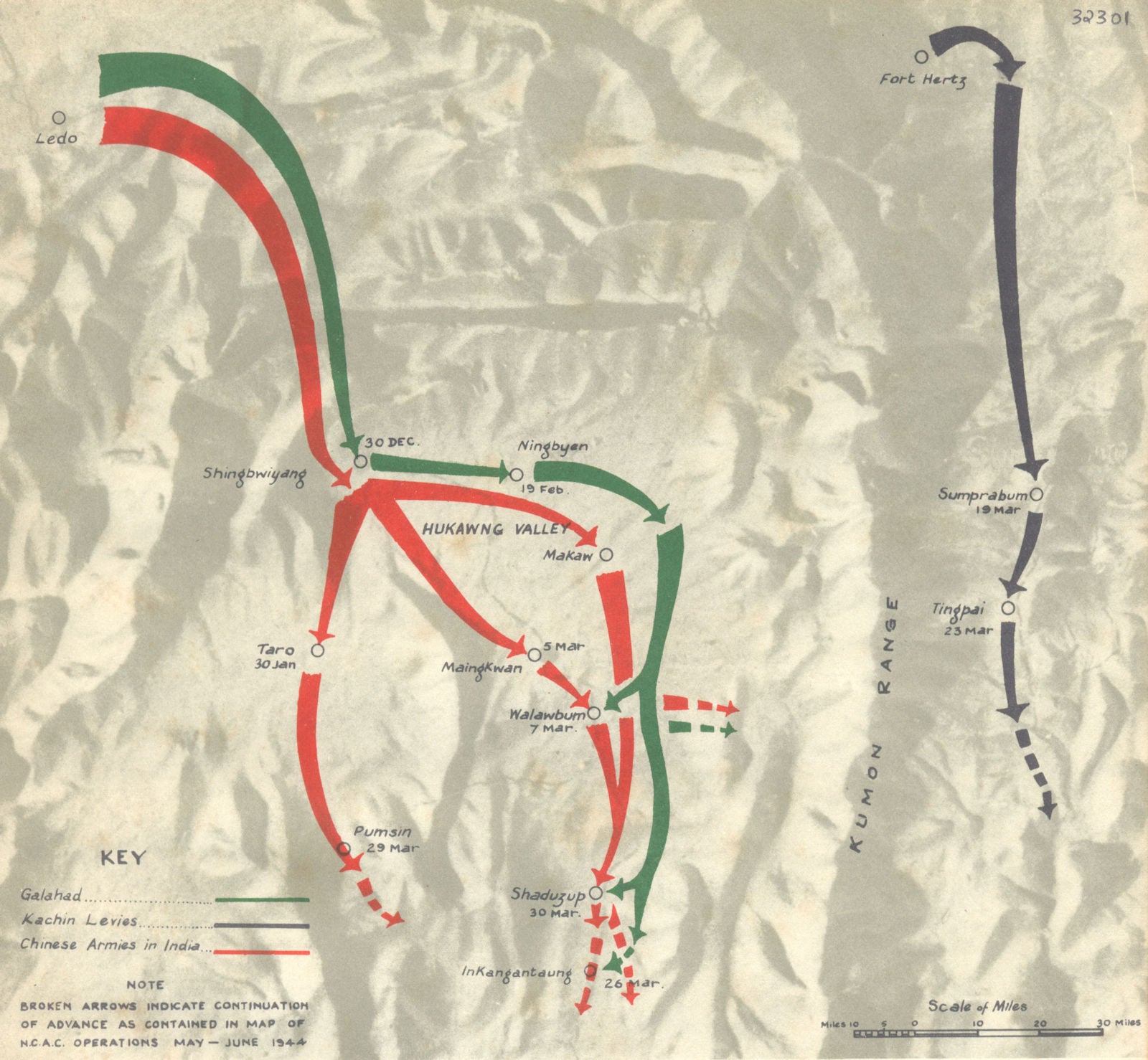BURMA. Oct, 1943, to Feb, 1944. NCAC Operations Nov-March 1951 old ...