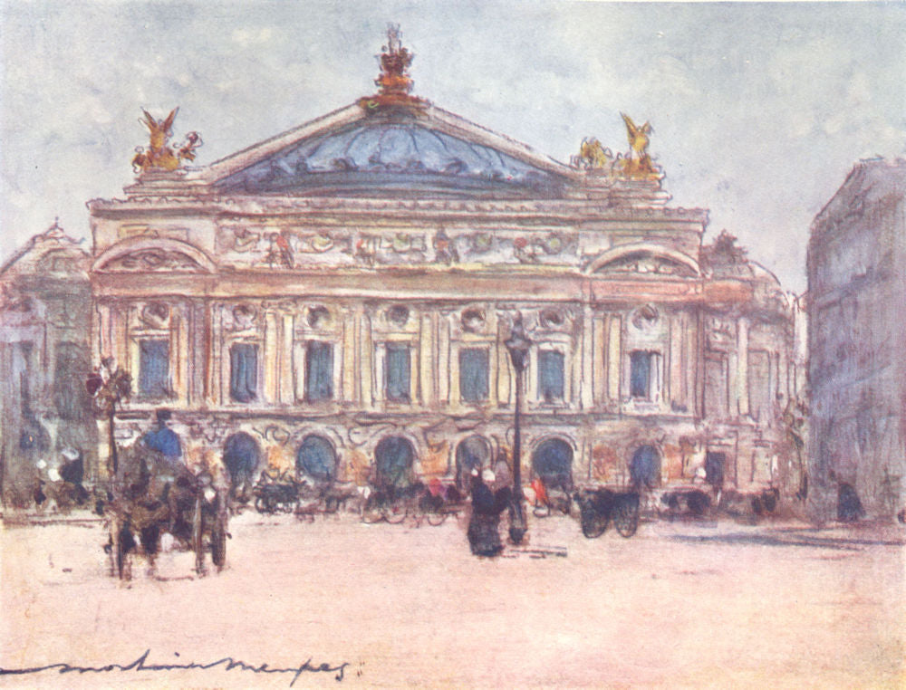 PARIS. The Opera 1909 old antique vintage print picture ...