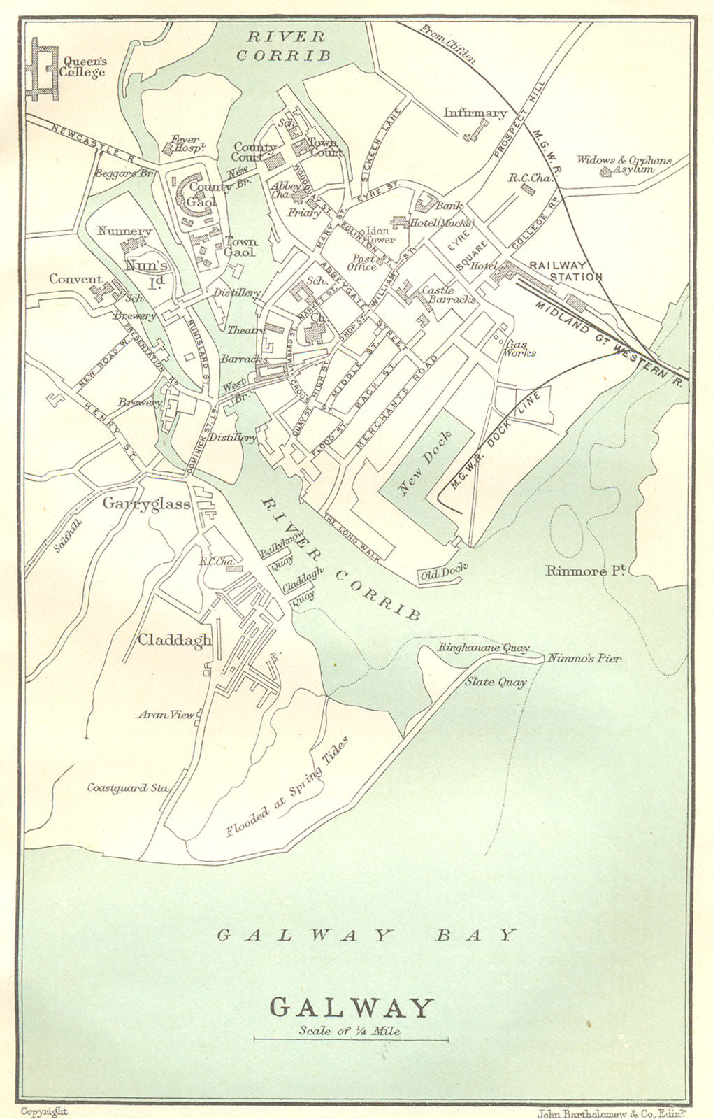 IRELAND. Galway 1906 old antique vintage map plan chart ...