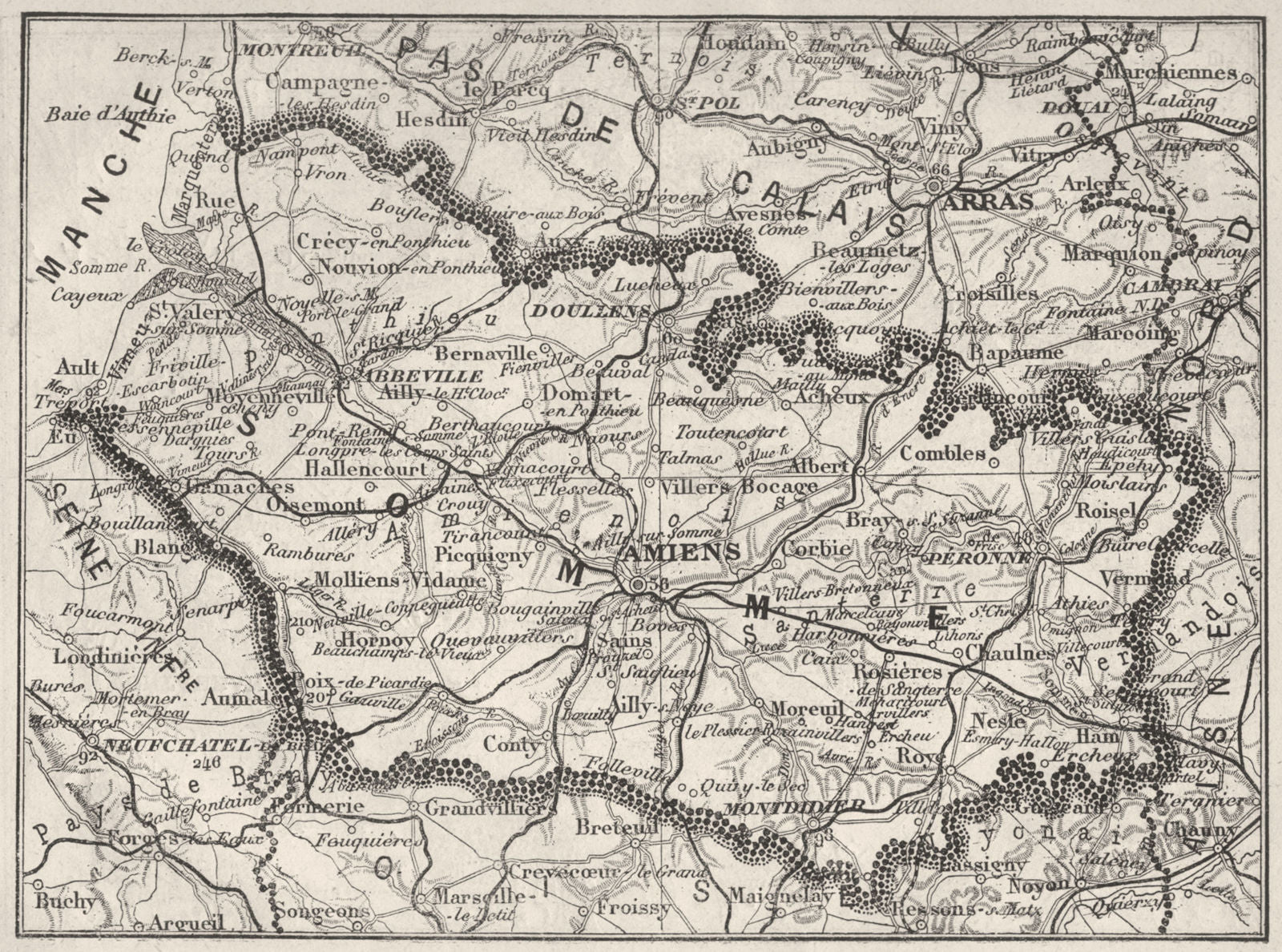 SOMME. Somme 1878 old antique vintage map plan chart ...