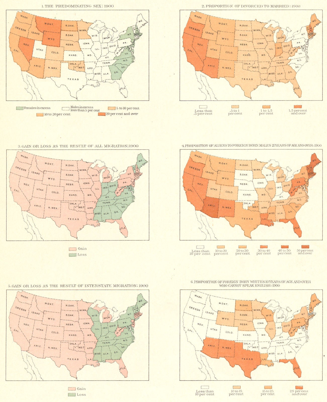 USA. Predominant sex; marital status; migration; immigration; language ...