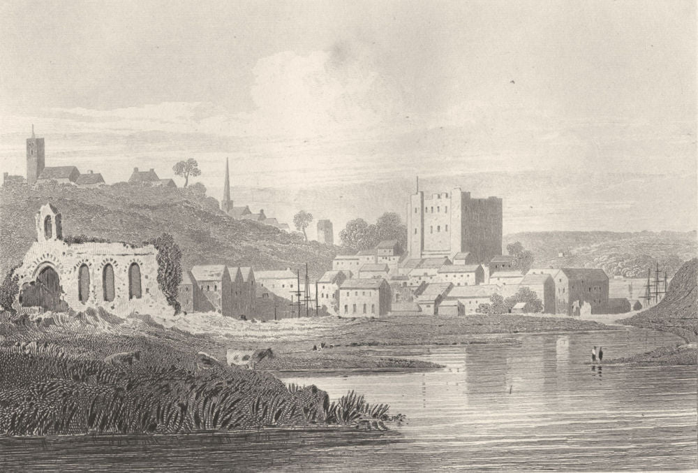 WALES. Haverford West Castle(with the Priory)Pembrokeshire. DUGDALE ...