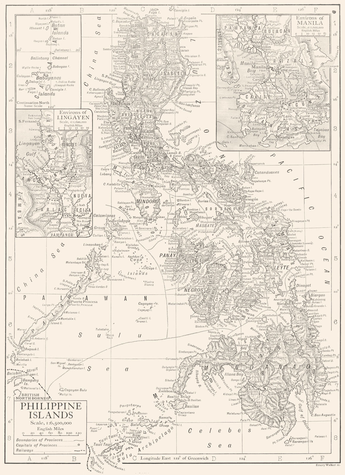 PHILIPPINES. Philippine Islands; Inset Lingayen, Manila 1910 old ...