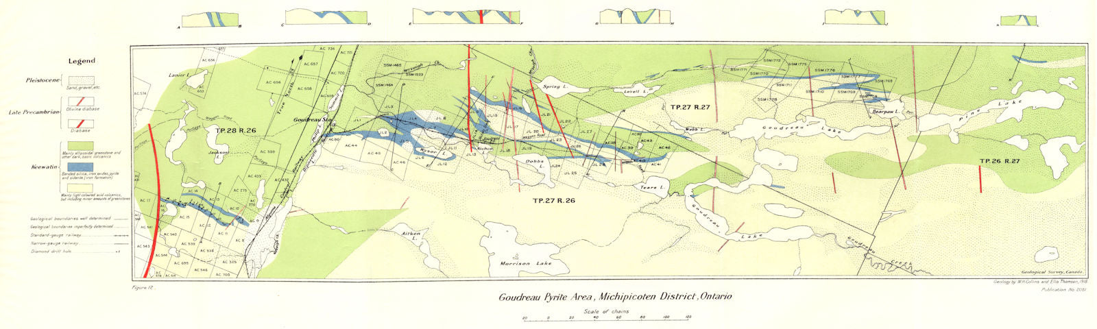CANADA. Goudreau pyrite area, Michipicoten district, Ontario. Geology ...