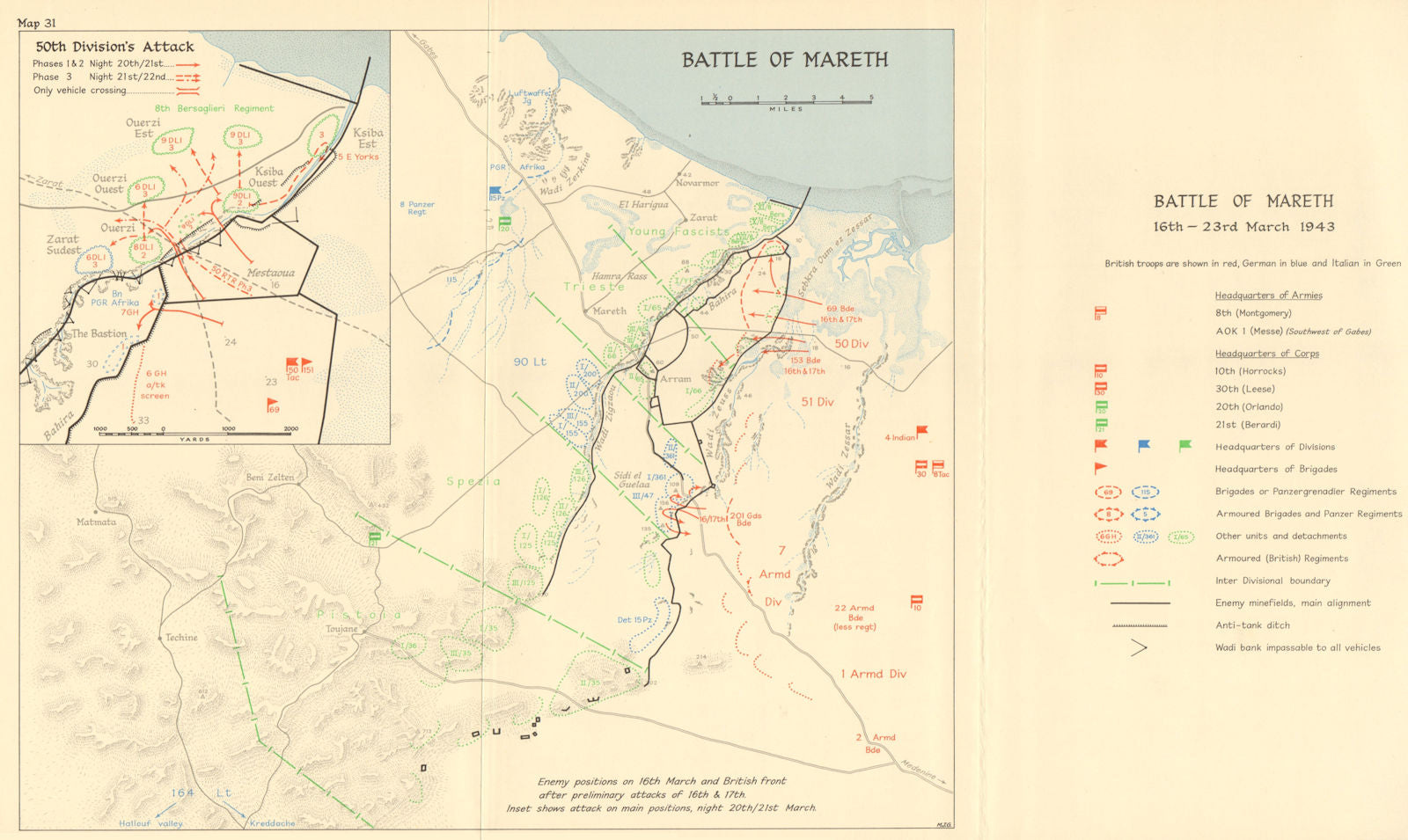 Battle of Mareth 16-23 March 1943. Tunisia. World War 2. North Africa ...