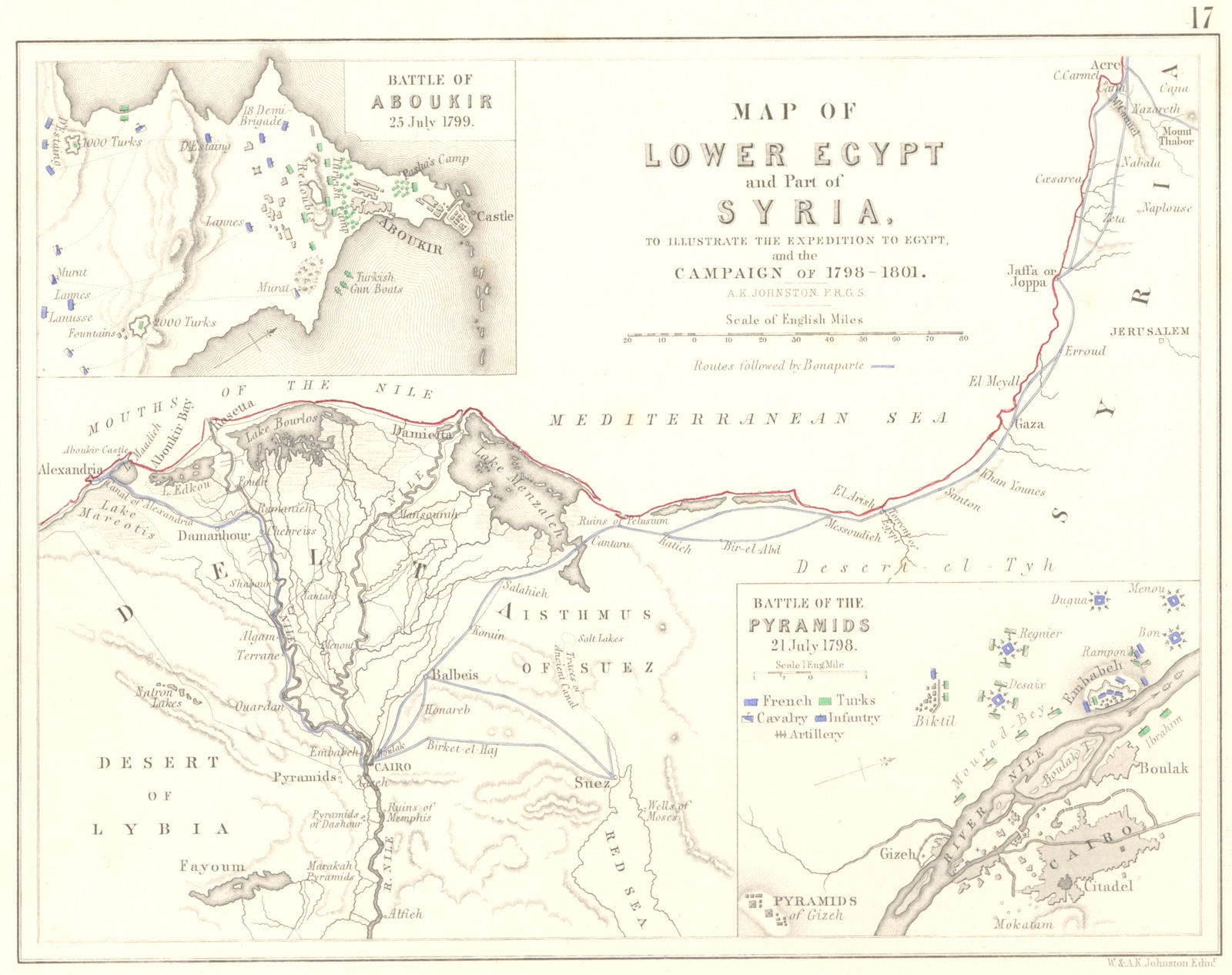 EGYPT CAMPAIGN 1798-1801. Battles of Aboukir 1799 & Pyramids 1798 1848 ...