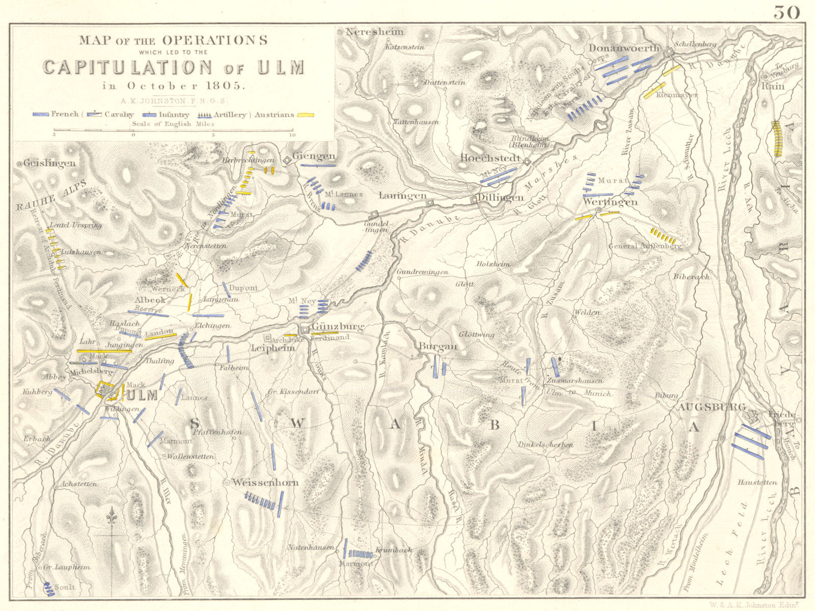 CAPITULATION OF ULM. October 1805. Germany. Napoleonic Wars 1848 old ...