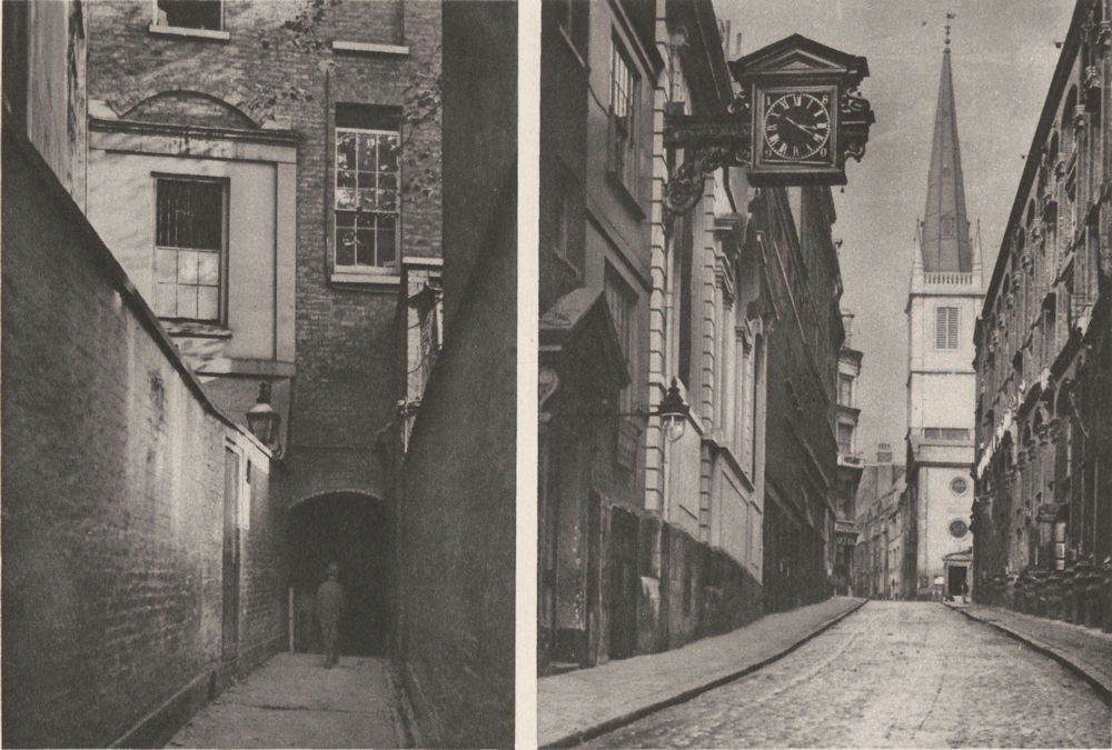 LONDON. St Mary-at-Hill. Love Lane. Eastcheap. Billingsgate 1926 old ...