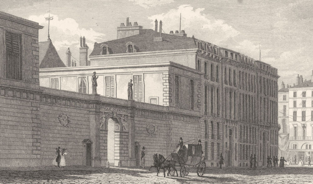 PARIS. Banque de France 1831 old antique vintage print picture ...