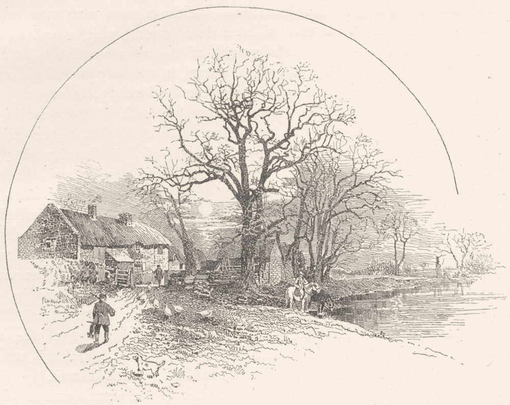 DERBYSHIRE. The Crow trees, Barrow- on- Trent 1901 old antique print ...