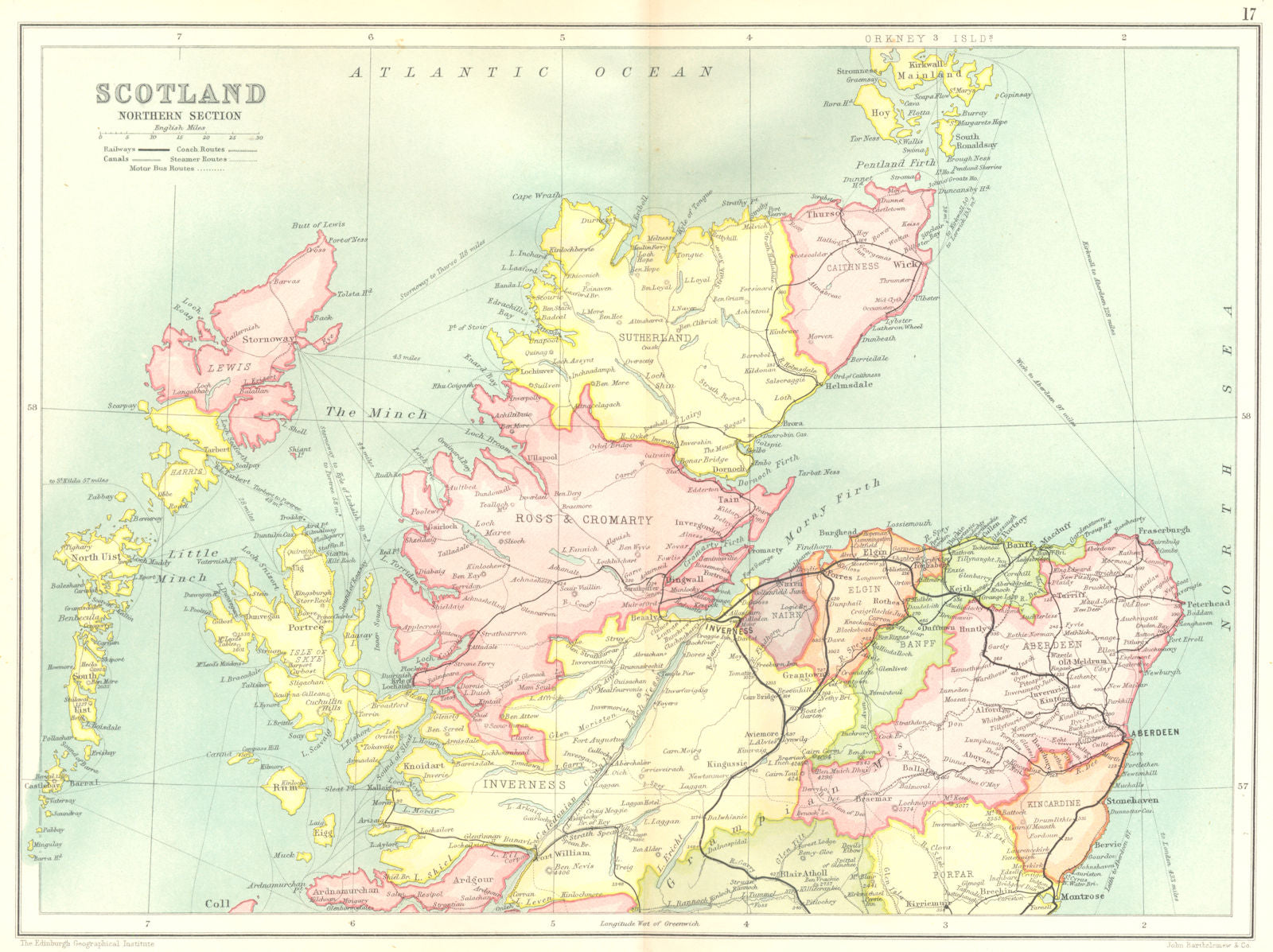 NORTHERN SCOTLAND.Highlands Western Isles Grampian Inverness Sutherlnd ...