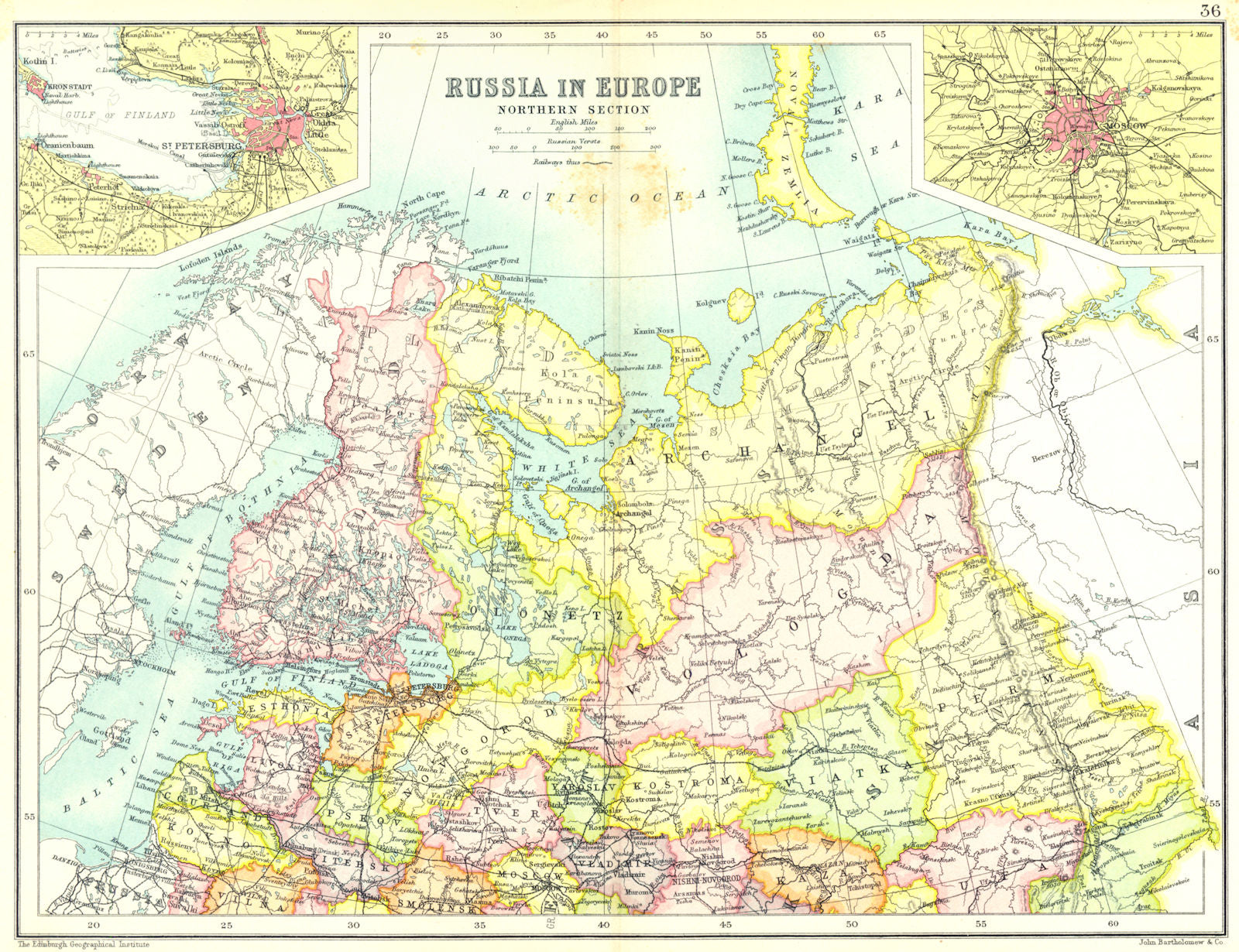EUROPEAN RUSSIA N.St Petersburg Moscow Finland Livonia Courland Kovno ...
